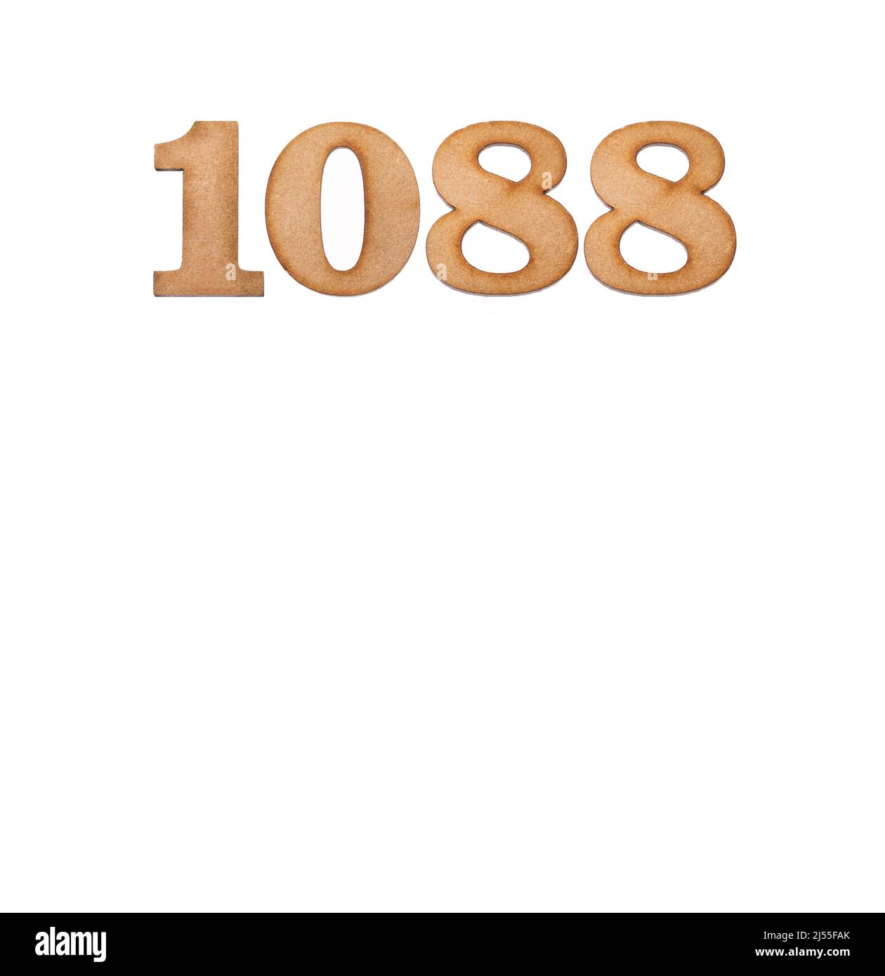 Number 1088 - Piece of wood isolated on white background Stock Photo ...