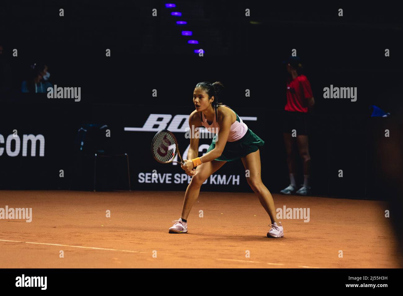 Stuttgart, Germany. 20th Apr, 2022. Emma Raducanu of Great Britain in action during her 1st ...