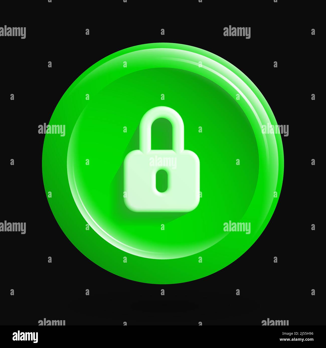 Green Locker Icon. Security Isolated Design Element. Vector ...