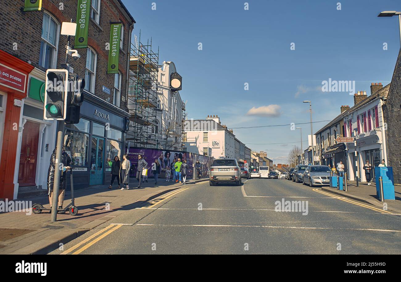 Naas, Ireland - 04.03.2022: Ireland's streets with cars, garda ...