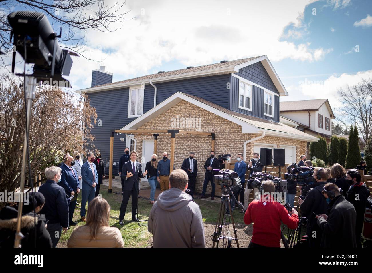 Prime Minister Justin Trudeau speaks about housing after meeting ...