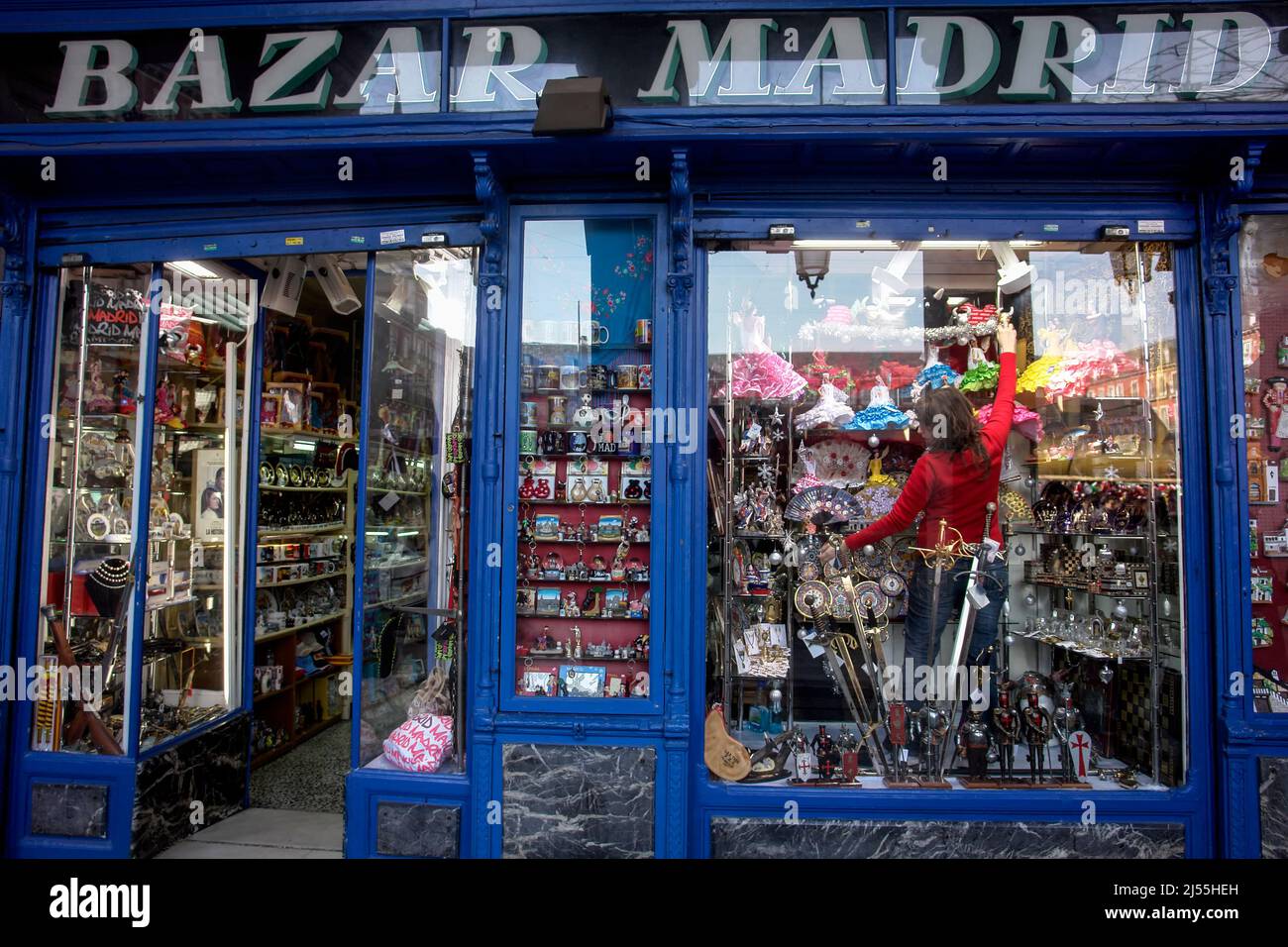 Shop window of a souvenir shop in Madrid Stock Photo - Alamy