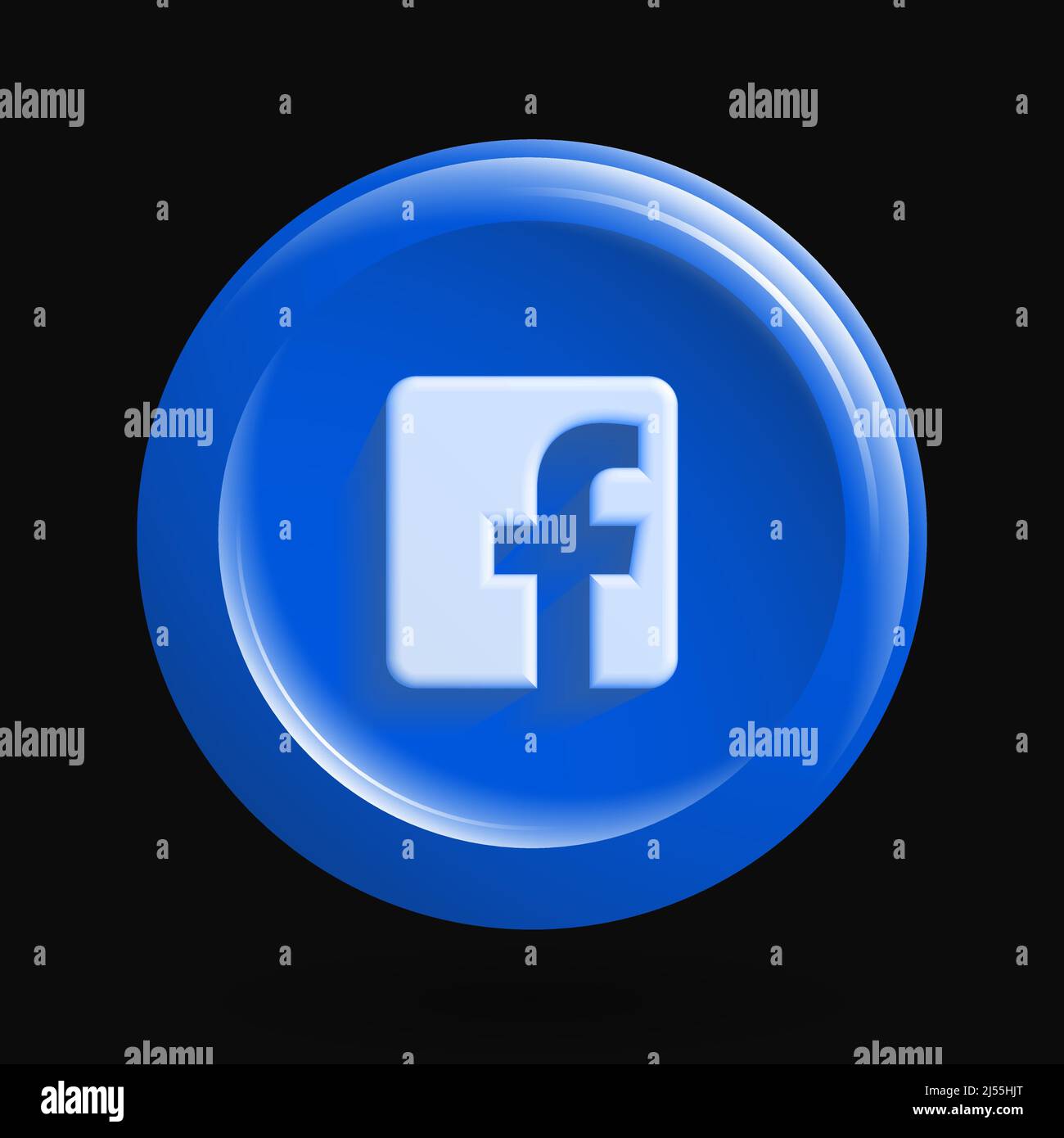 Popular Social Media 3D Icon. Blue Isolated F Element. Vector ...
