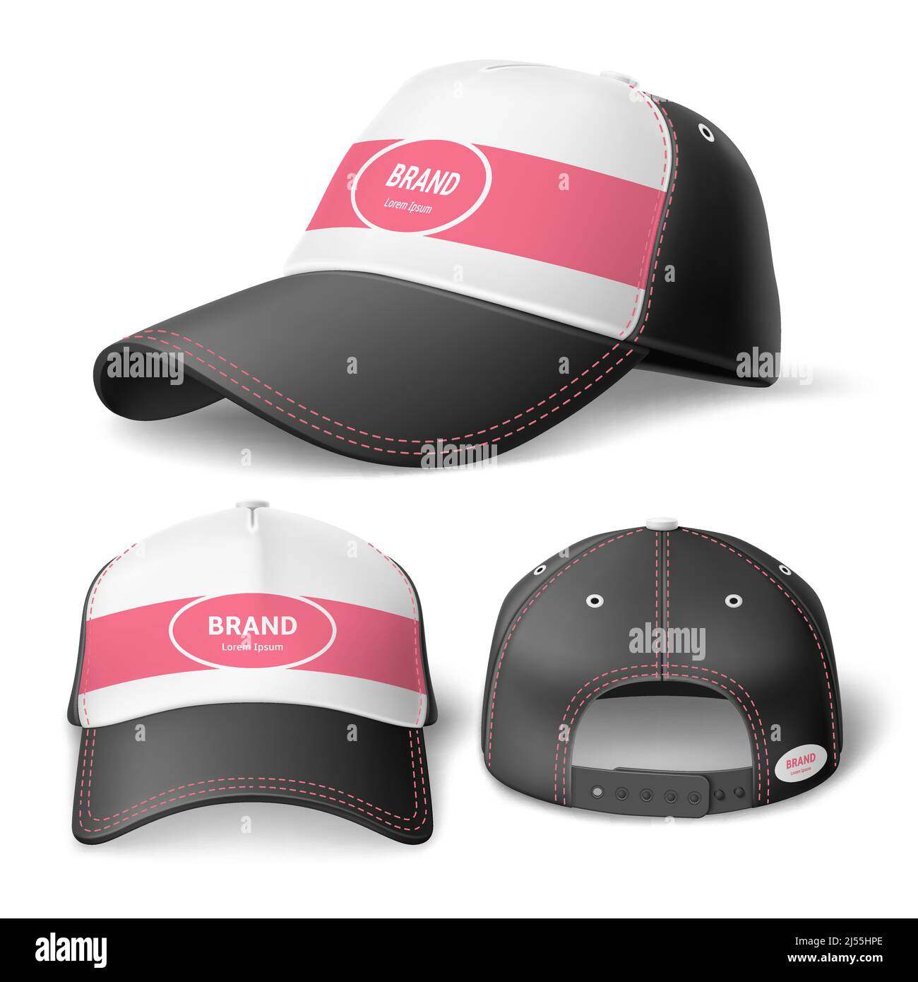 Baseball cap design. Realistic uniform or sports headgear mockup for ...