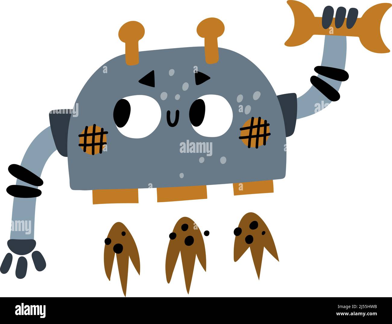 Flying robot. Cute automatic machine. Futuristic mechanic Stock Vector ...