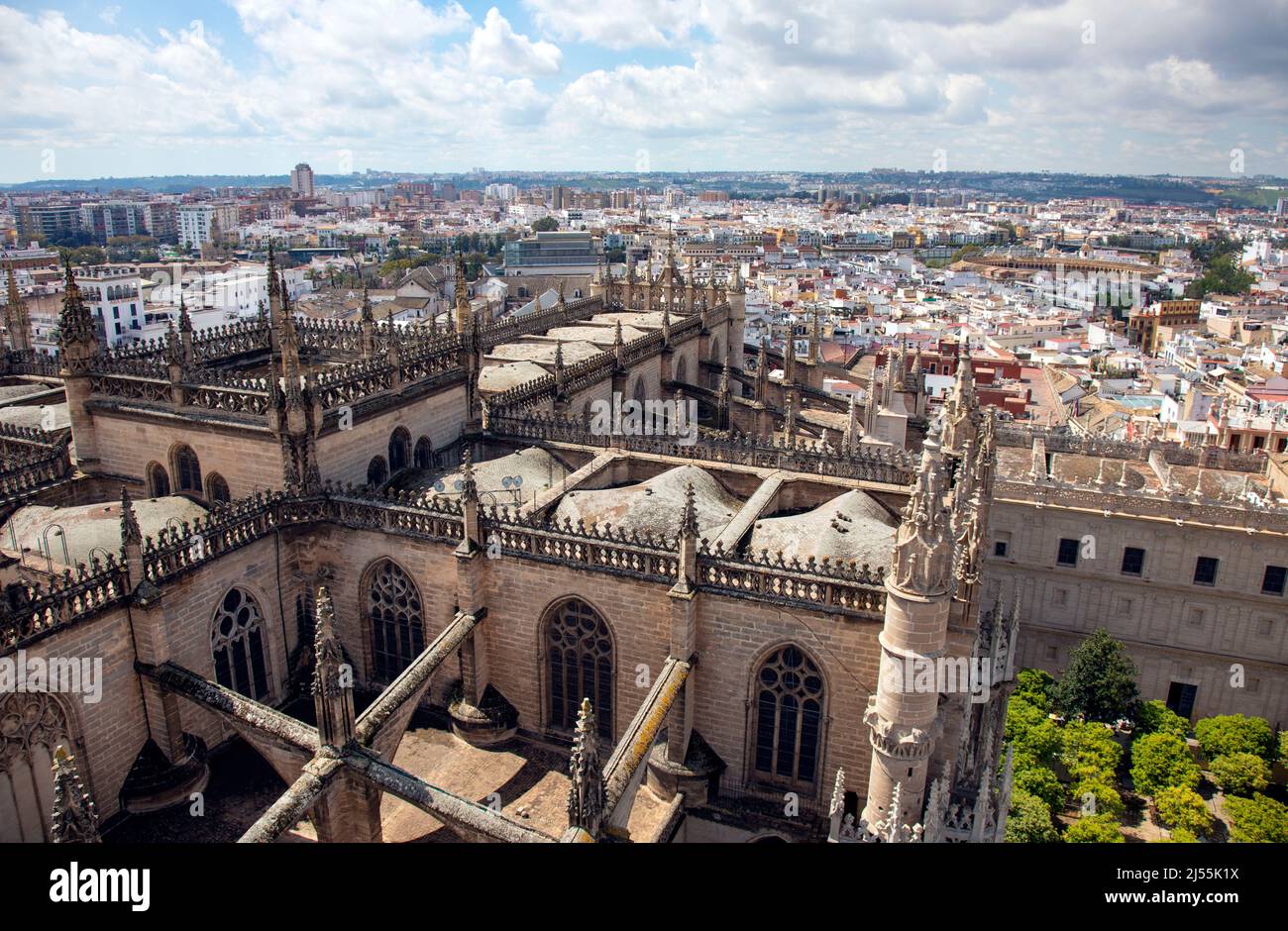 Skyline ( aerial ) view of Seville as viewed from La Giralda Tower ...