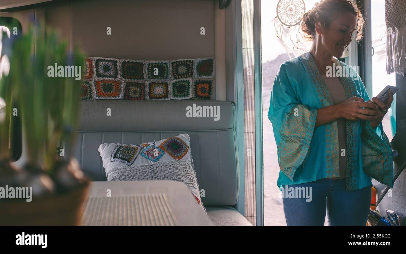 Inside caravan holiday view hi-res stock photography and images - Alamy