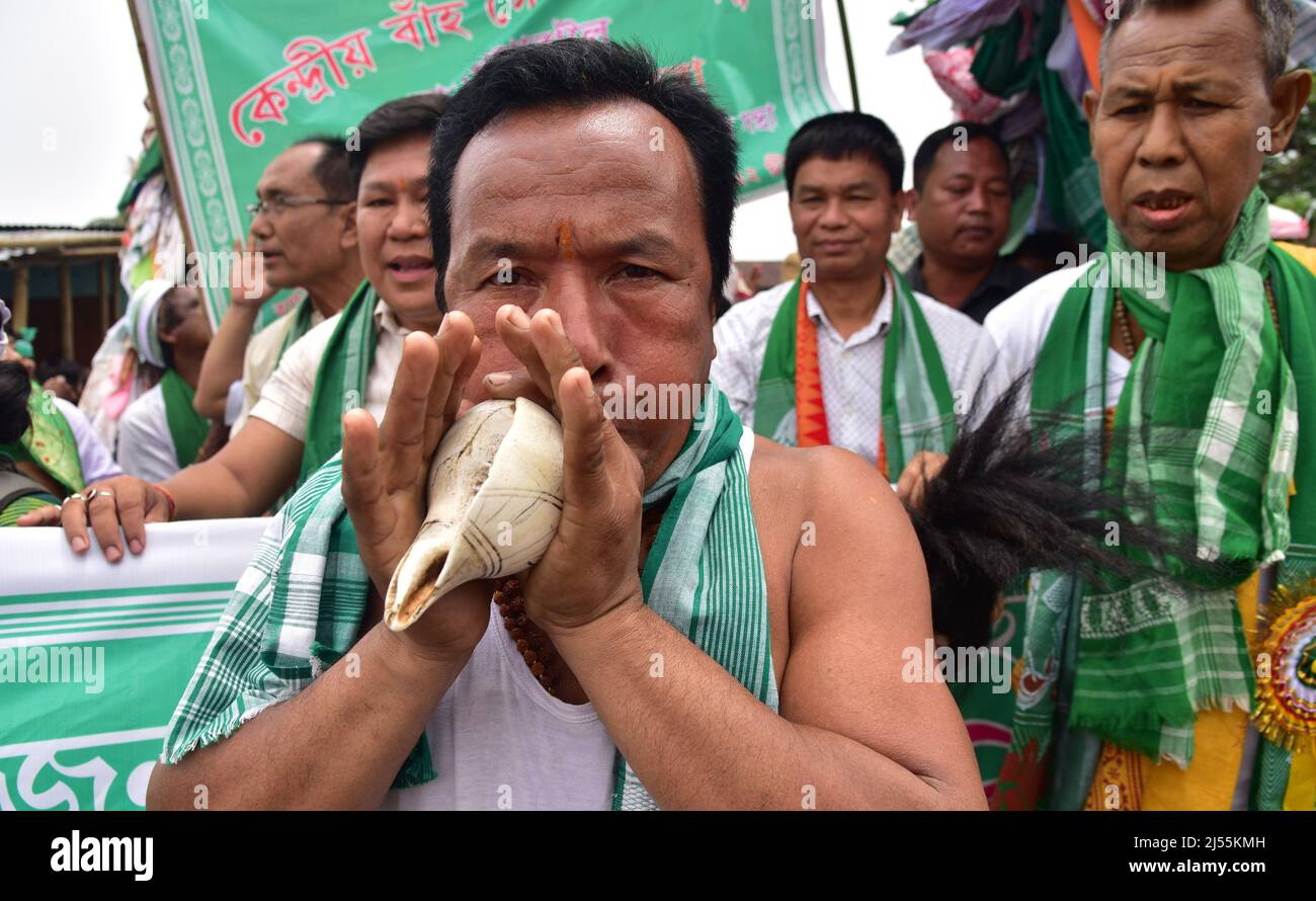 Guwahati, Guwahati, India. 20th Apr, 2022. People of Sarania kachari ...