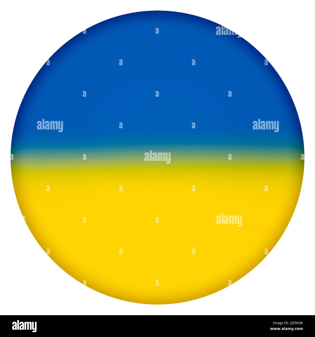 Stand with Ukraine: round button with painted Ukrainian flag Stock ...