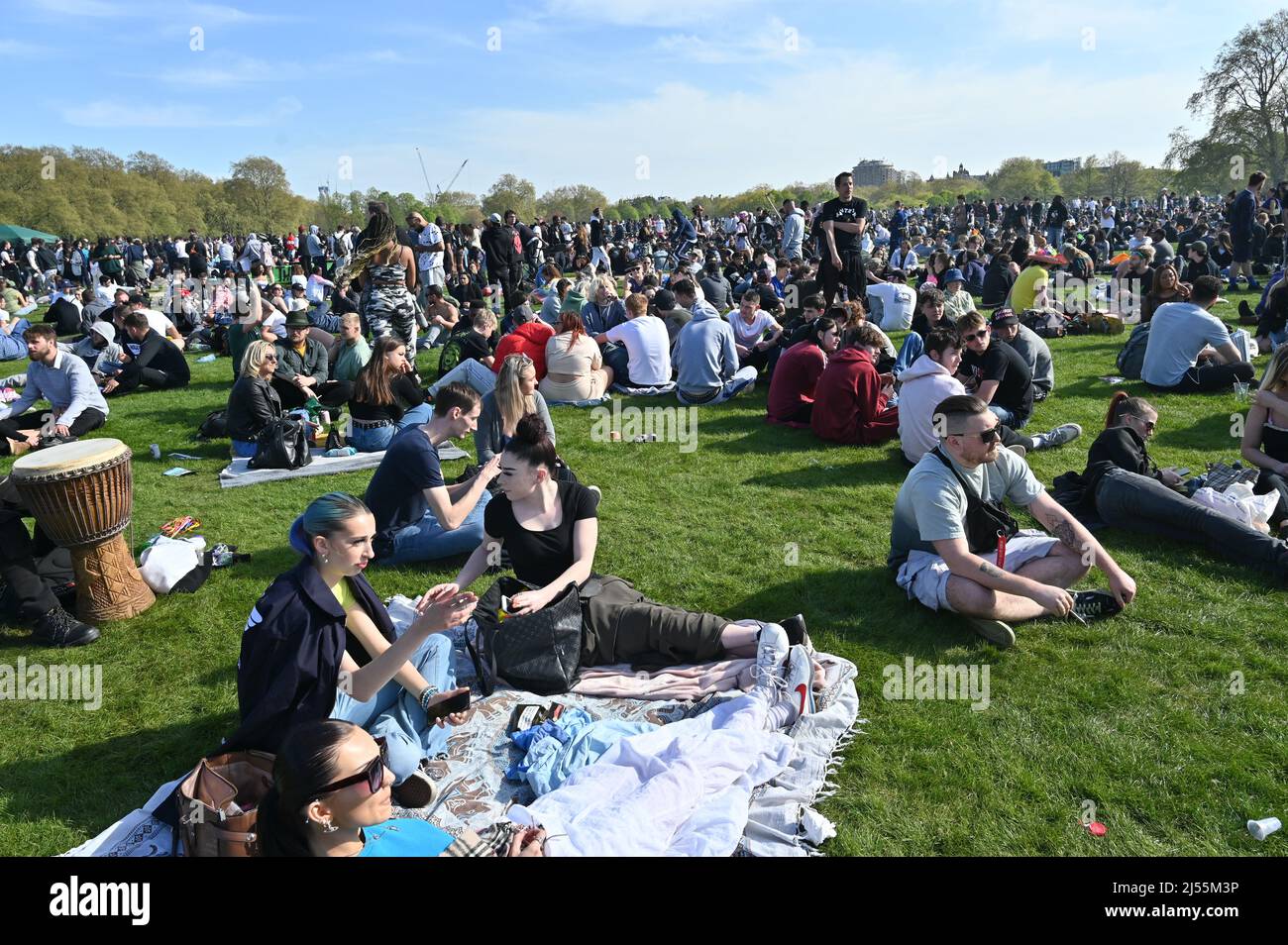 London, UK. 20 April 2022. Thousands of youngsters attends the biggest ...