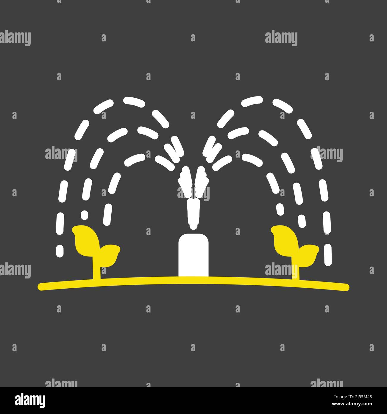 Automatic irrigation sprinkler glyph icon. Agriculture sign. Graph ...