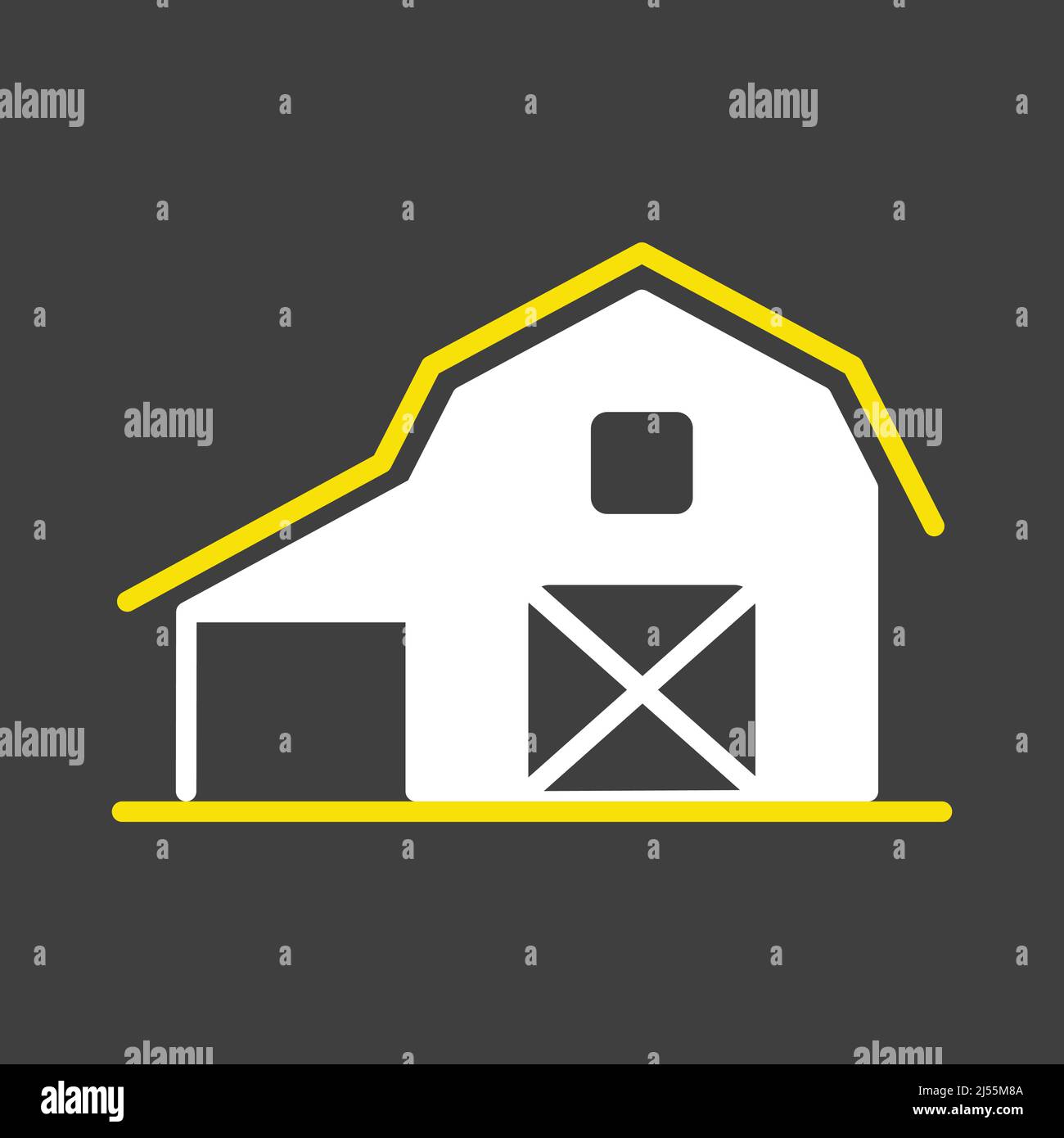Barn glyph icon. Farm animal sign. Graph symbol for your web site ...