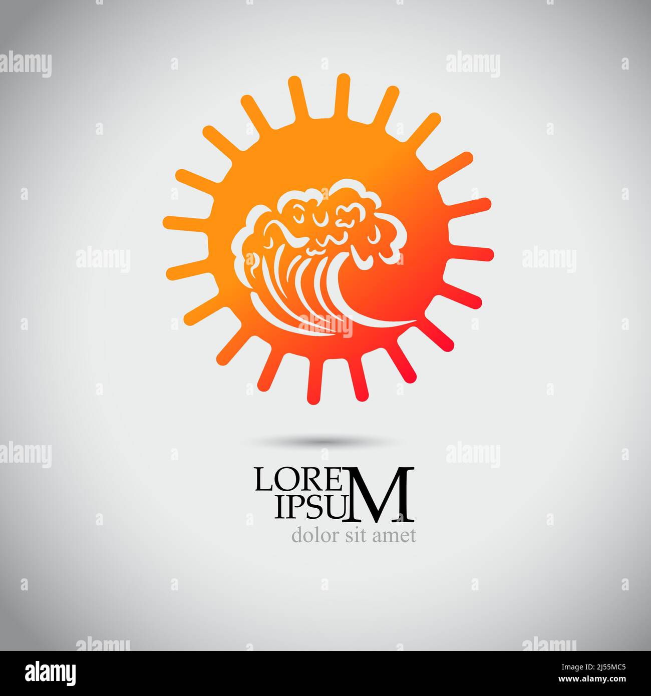 sun and wave Vector illustration Icon Logo Template design Stock Vector ...