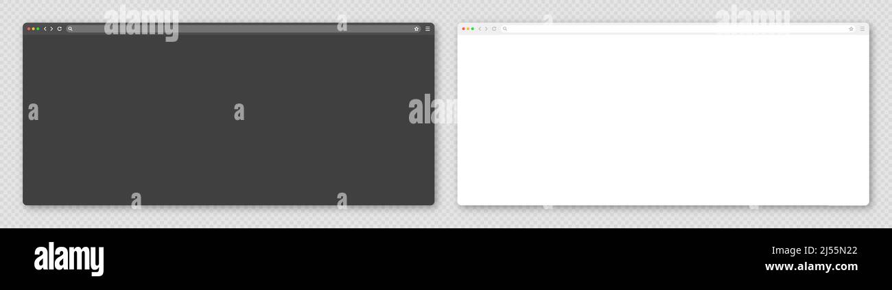 Blank web browser window with toolbar and search field. Modern website ...