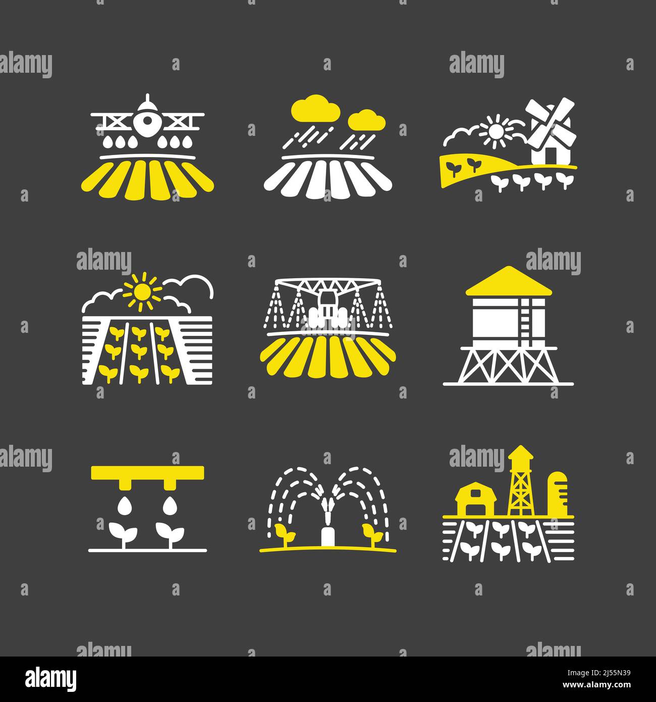 Farm Field glyph icon. Agriculture irrigation sign. Graph symbol for ...