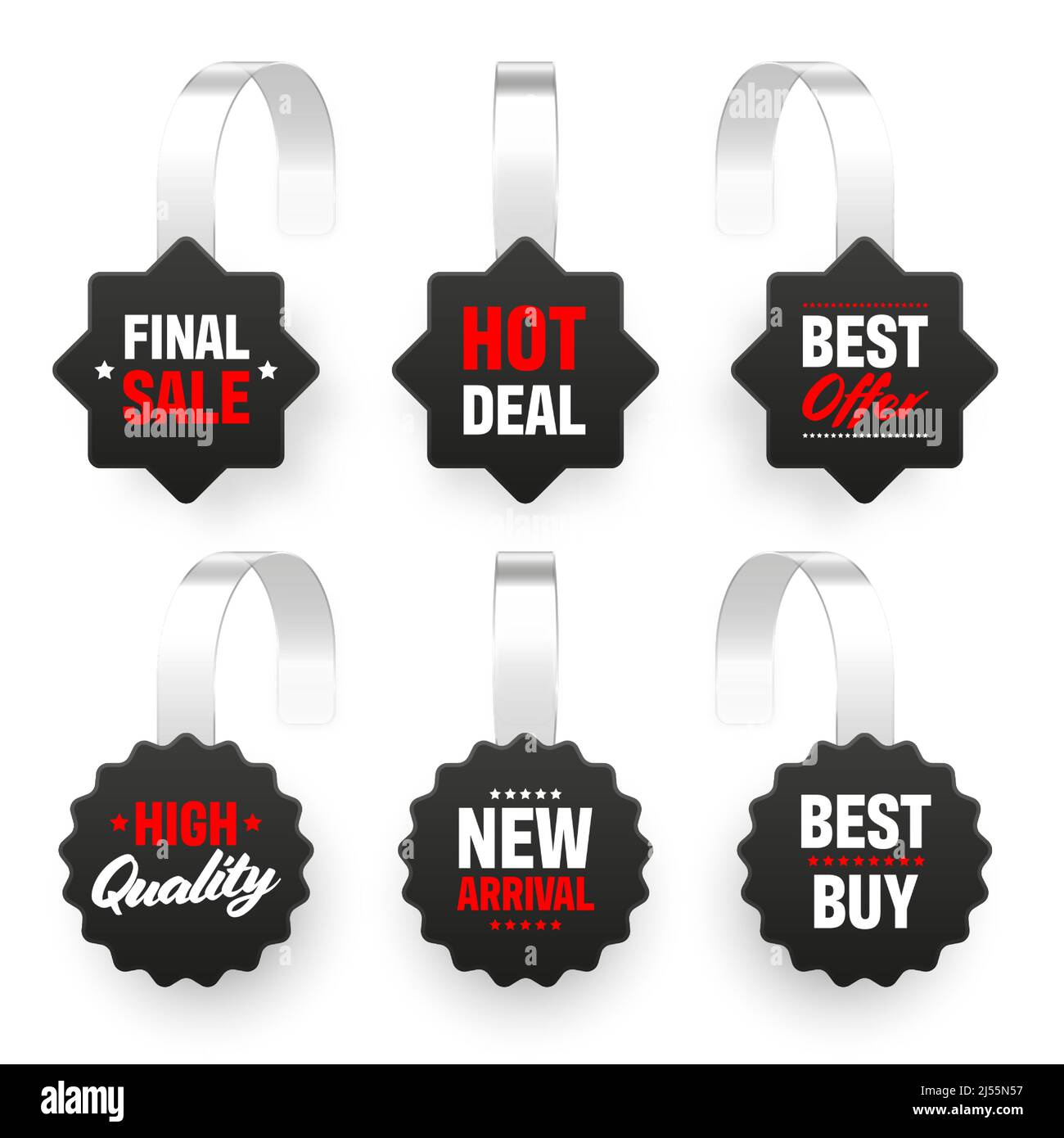Supermarket promotional wobblers isolated on white background ...