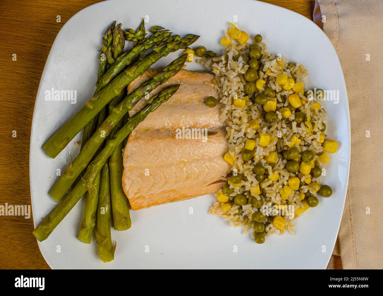 Salmon asparagus rice hi-res stock photography and images - Alamy