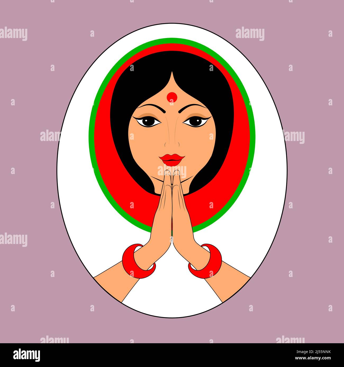 Vector design of woman of India welcoming gesture Stock Vector Image ...