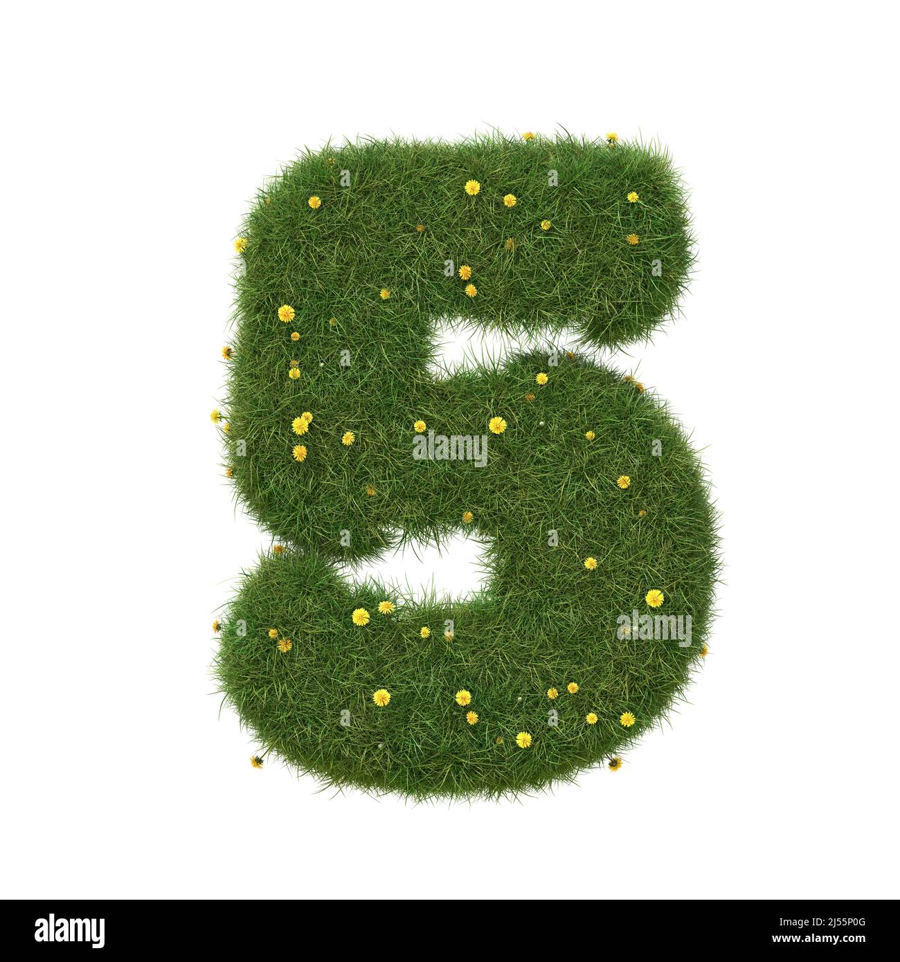 Realistic grass numbers isolated on white background. Collection. 3D ...