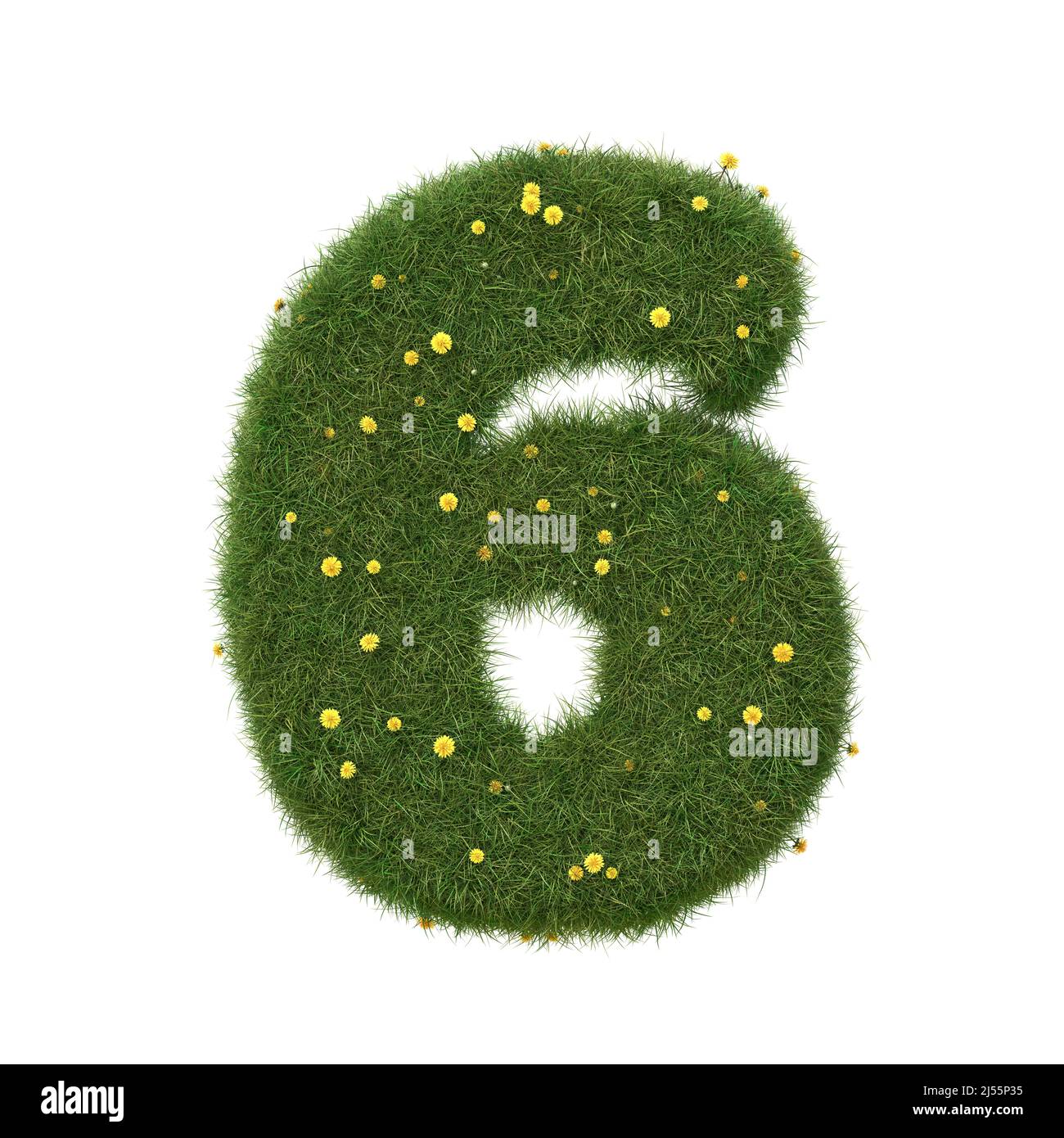 Realistic grass numbers isolated on white background. Collection. 3D ...