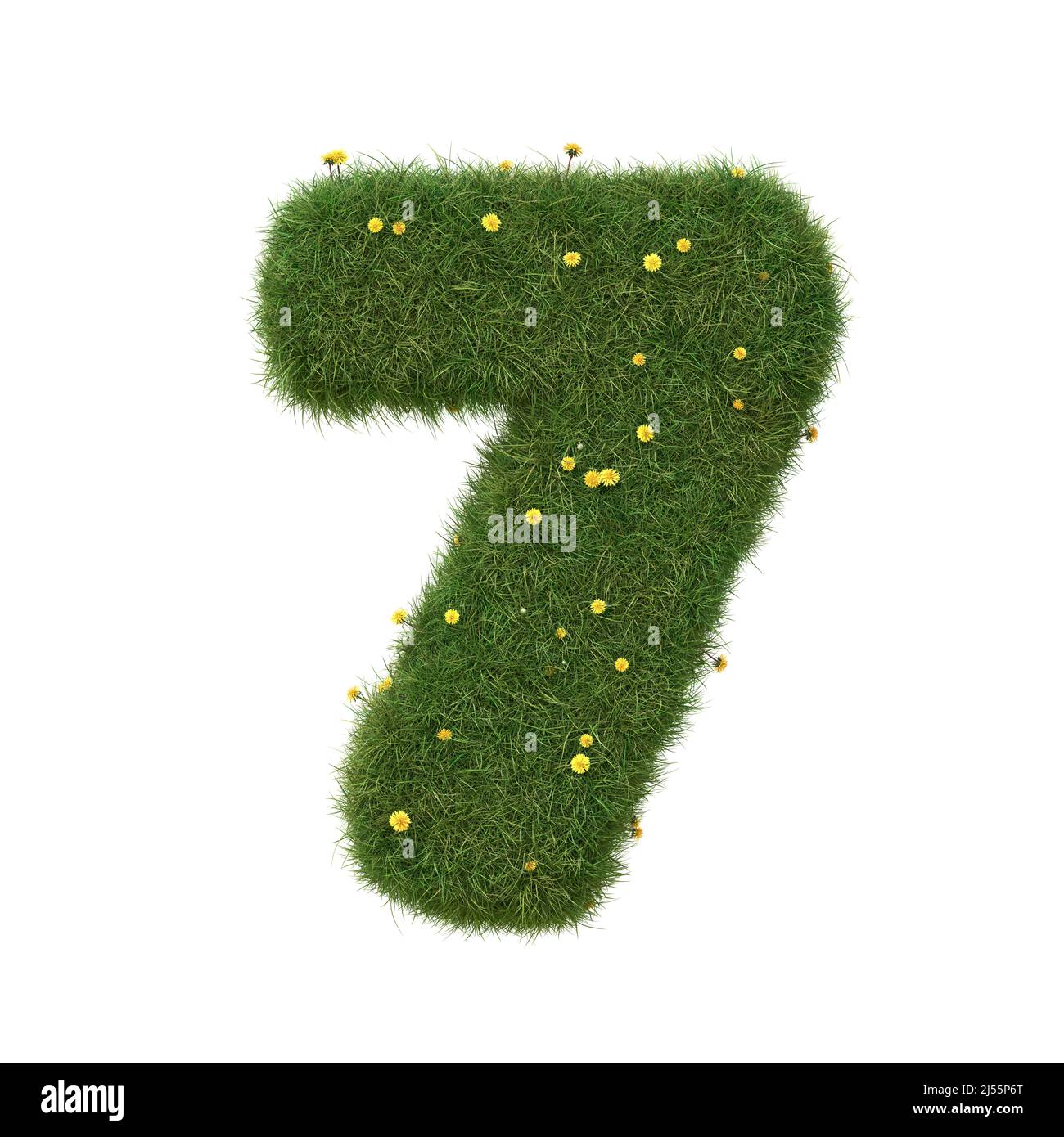 Realistic grass numbers isolated on white background. Collection. 3D ...