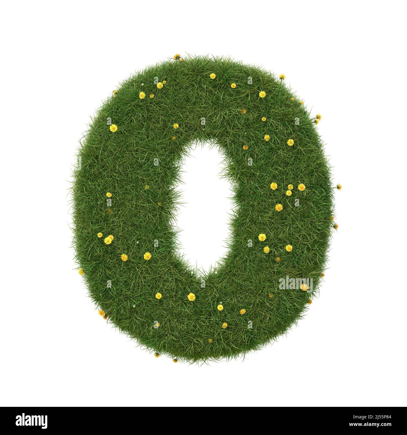 Realistic grass numbers isolated on white background. Collection. 3D ...