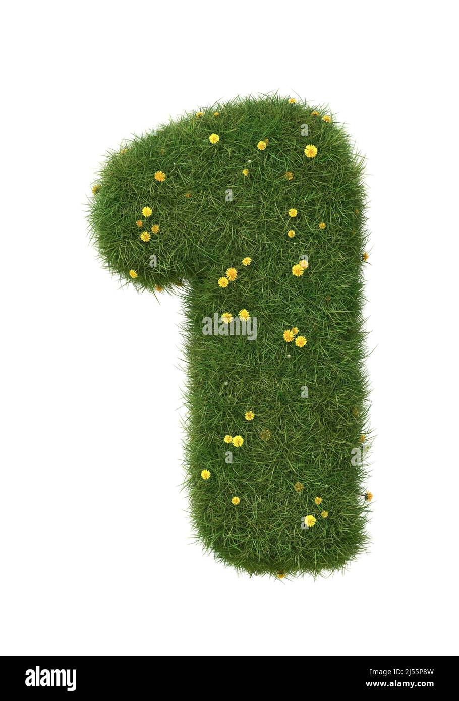 Realistic grass numbers isolated on white background. Collection. 3D ...