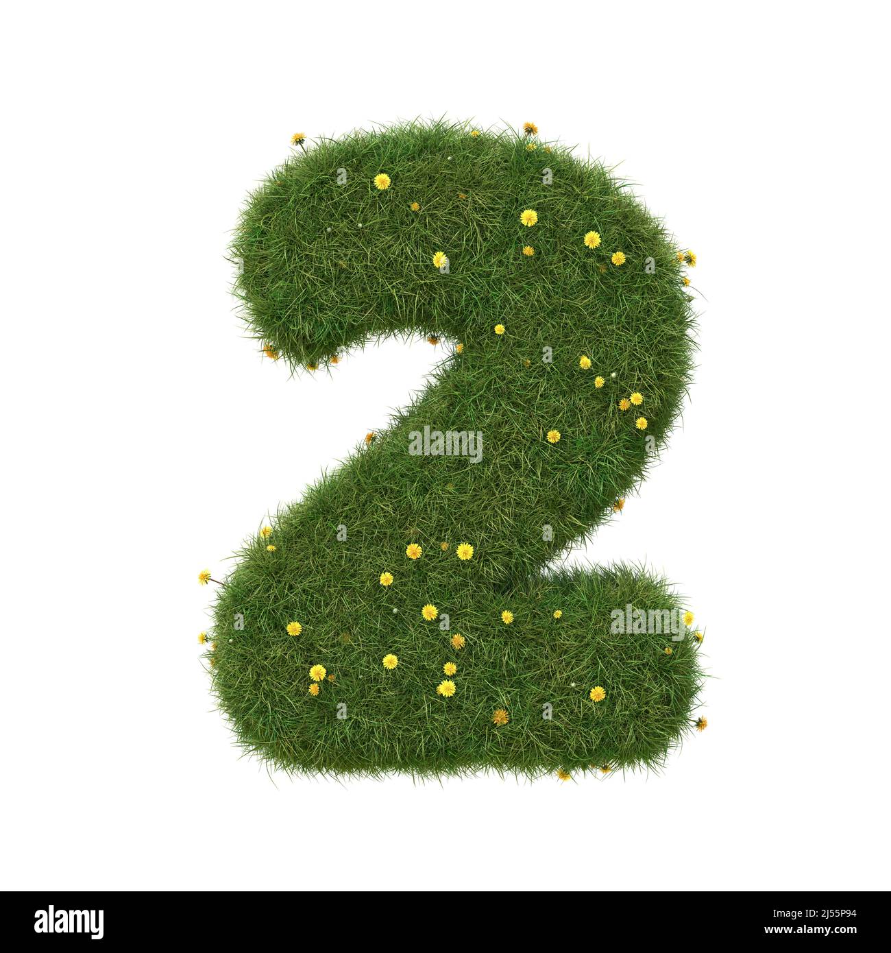 Realistic grass numbers isolated on white background. Collection. 3D ...