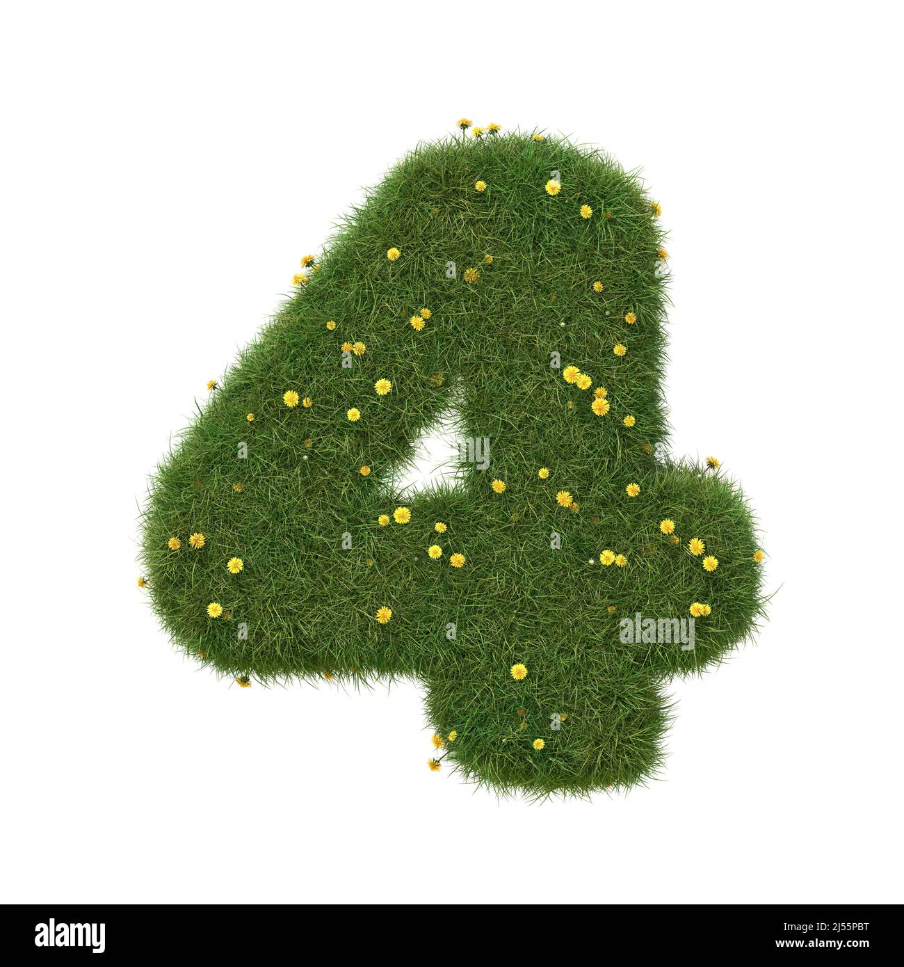 Realistic grass numbers isolated on white background. Collection. 3D ...