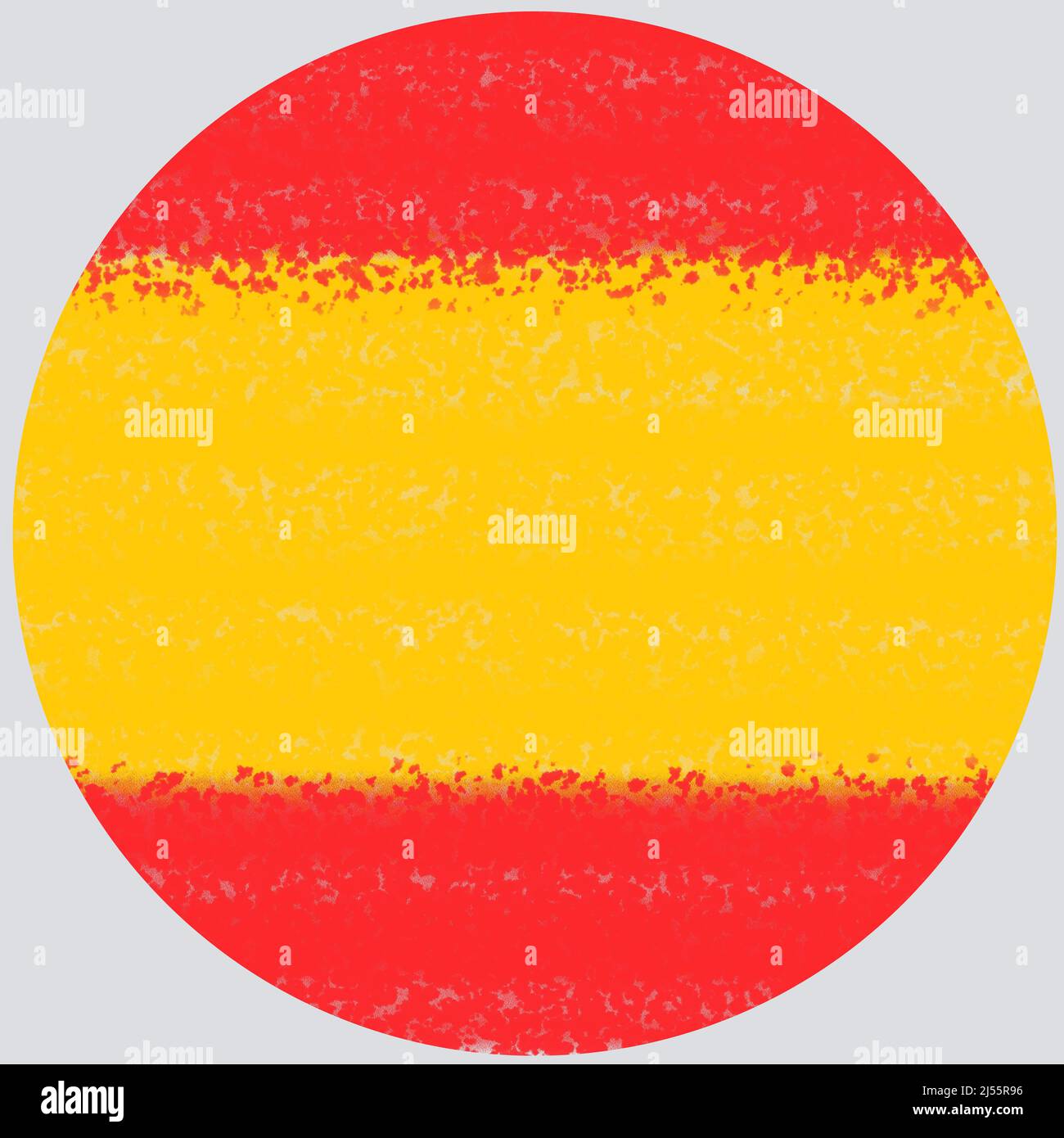 Illustration with brushstroke effect of the flag of Spain in circular ...