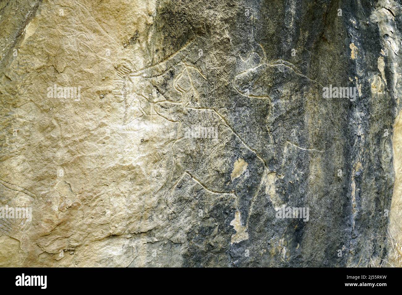 Petroglyphs on rock, Gobustan Rock Art, Gobustan State Historical and ...