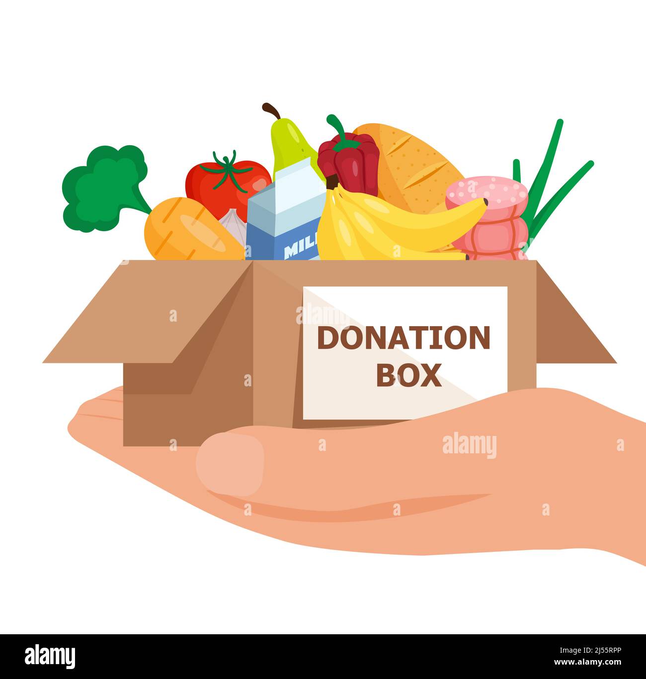 Food donate cartoon icon hi-res stock photography and images - Alamy