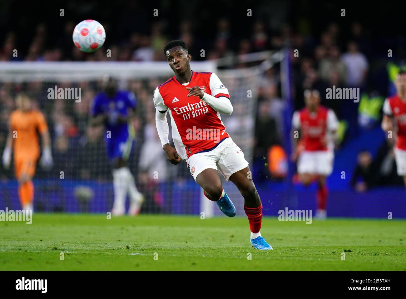 Arsenals Eddie Nketiah On His Way To Scoring The Opening Goal During