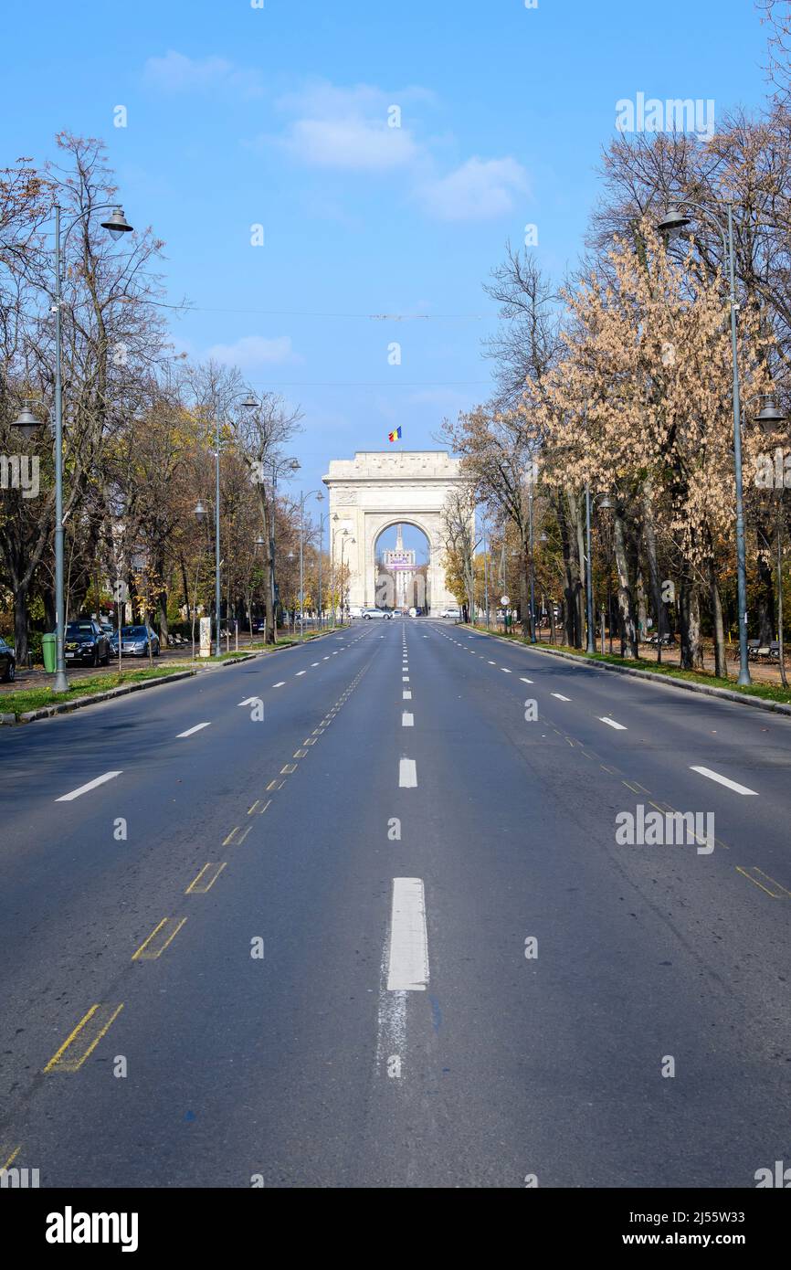 Bucharest, Romania - 6 November 2021: Arcul de Triumf (The Arch Of ...