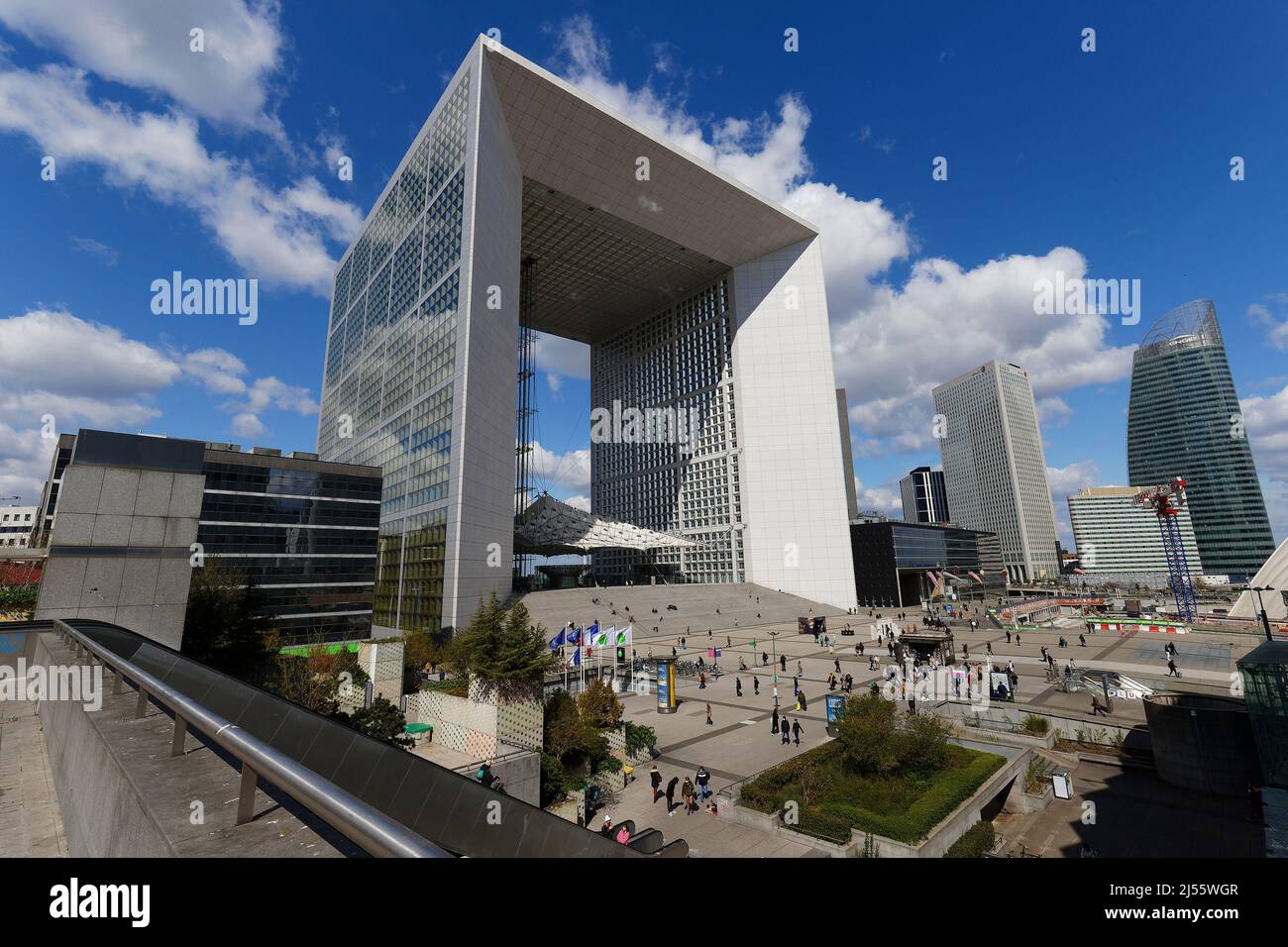 Grand Arch in most important business district La Defense in Paris ...