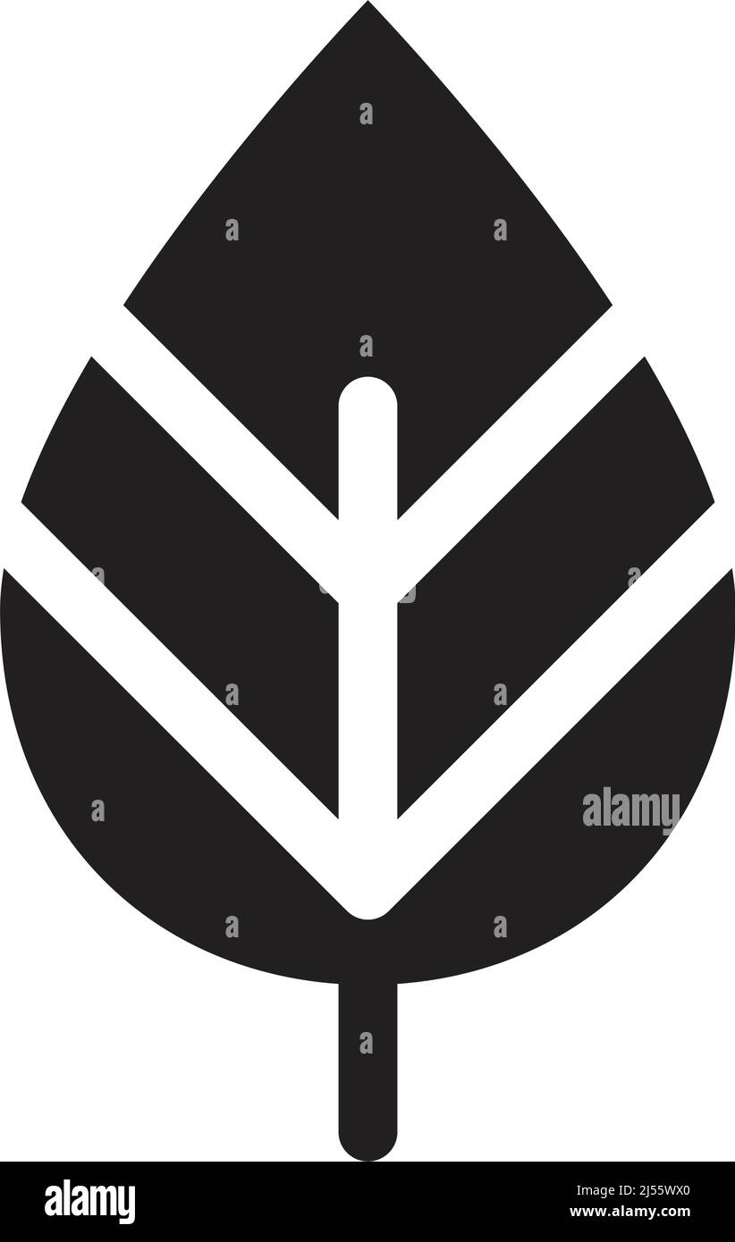 Leaf icon vector glyph symbol for nature, ecology and environment in a ...