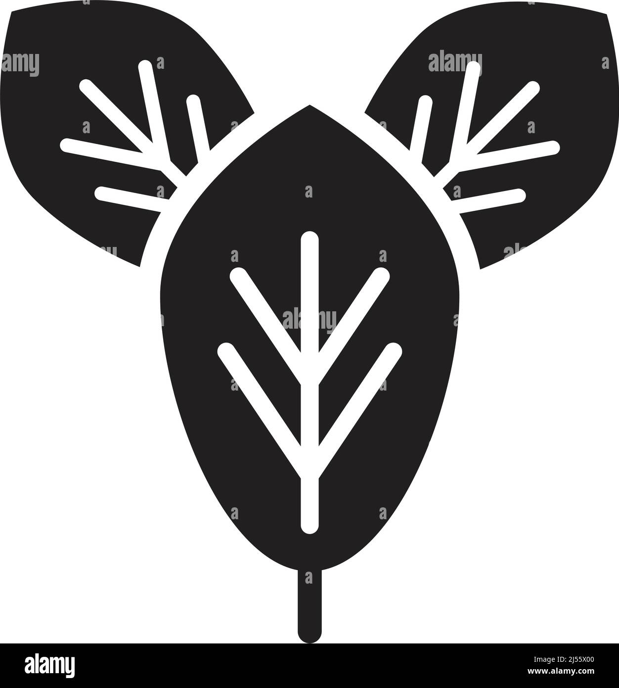 Leaf icon vector glyph symbol for nature, ecology and environment in a ...