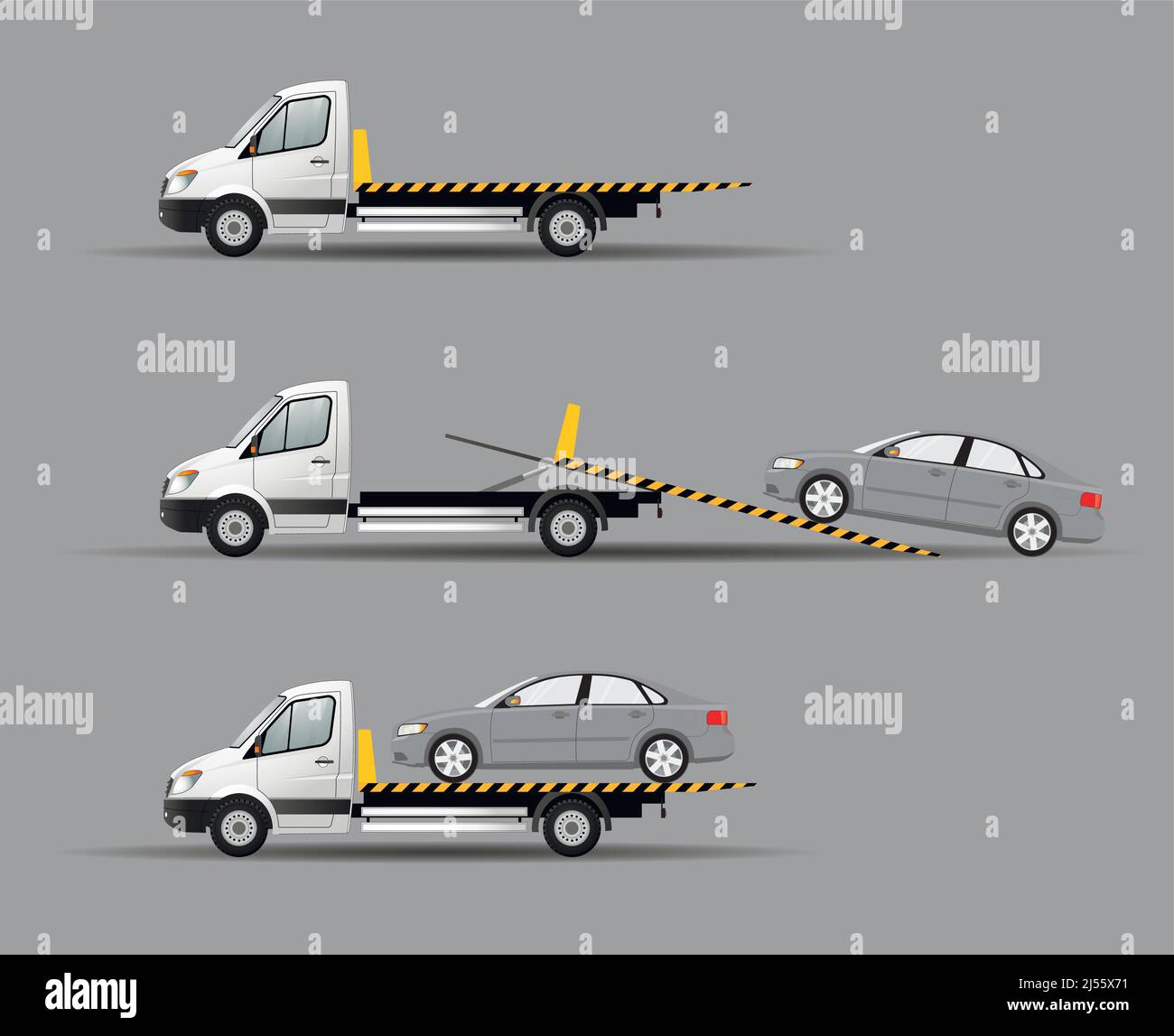 Tow truck. The process of loading a faulty car for evacuation. Flat ...