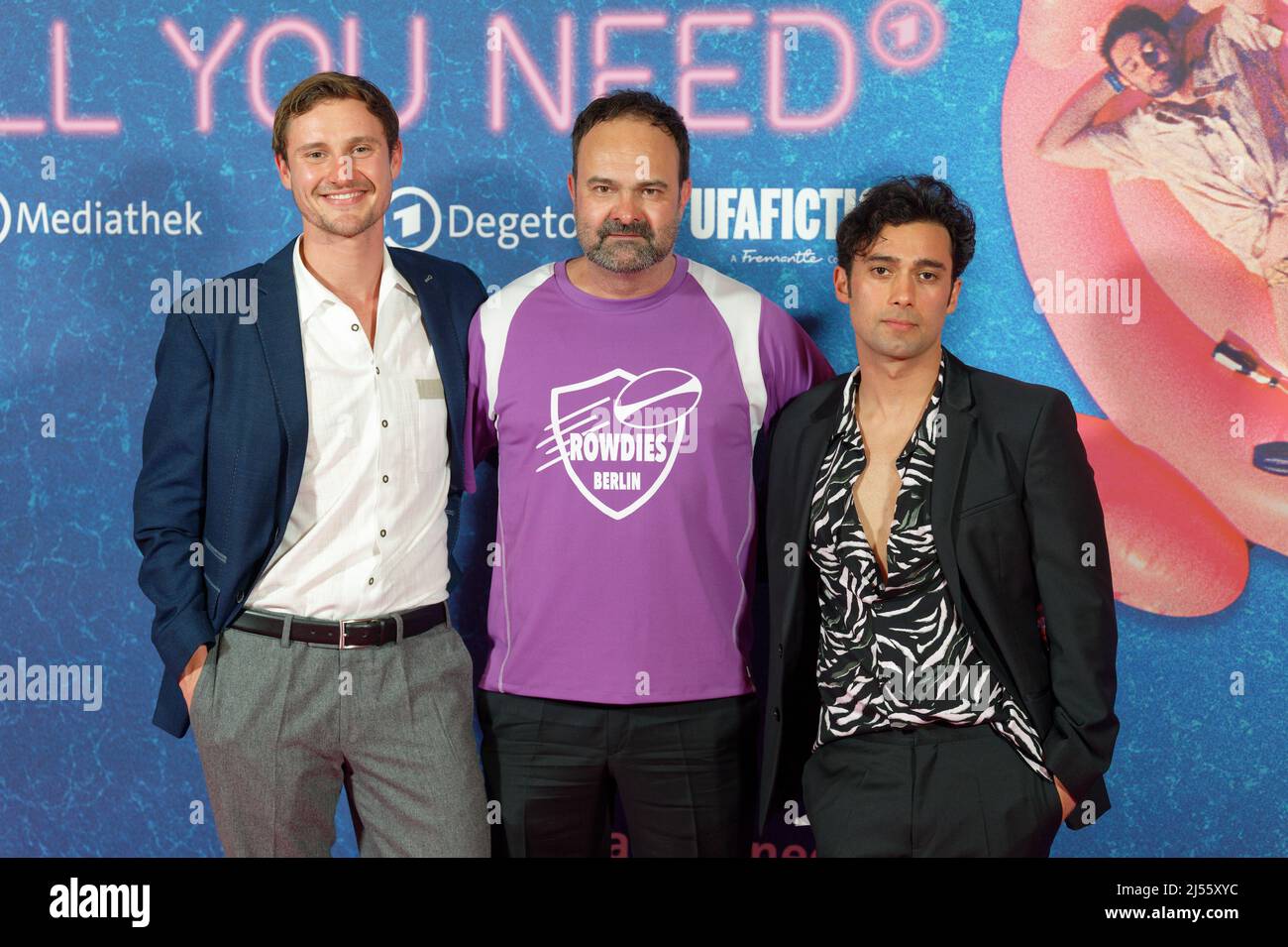 Cologne, Germany. 20th Apr, 2022. Actors Frédéric Brossier (l-r), Tom ...