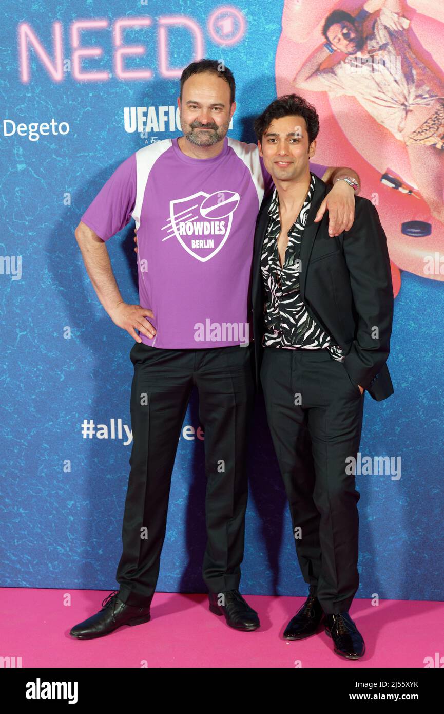 Cologne, Germany. 20th Apr, 2022. Actors Tom Keune (l) and Arash ...