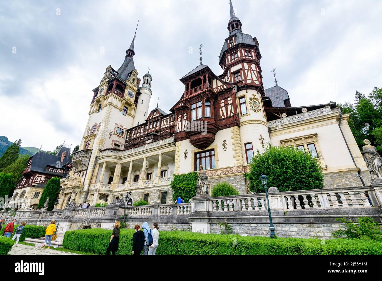 Sinaia, Romania - 3 July 2021: Beautiful neo-Renaissance building of ...