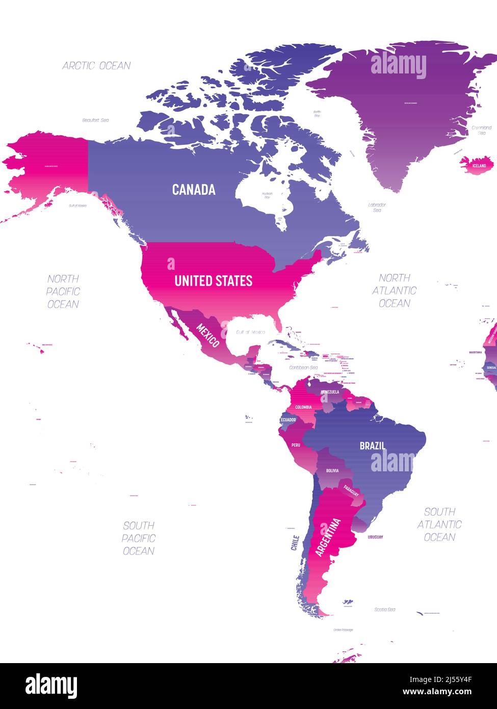 Americas detailed political map with lables Stock Vector Image & Art ...