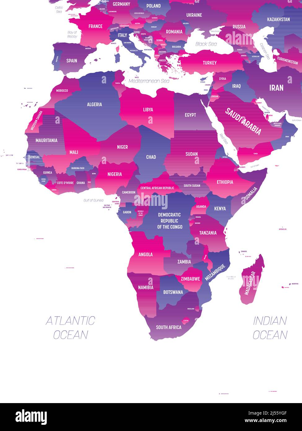 Political map of africa country name hi-res stock photography and ...