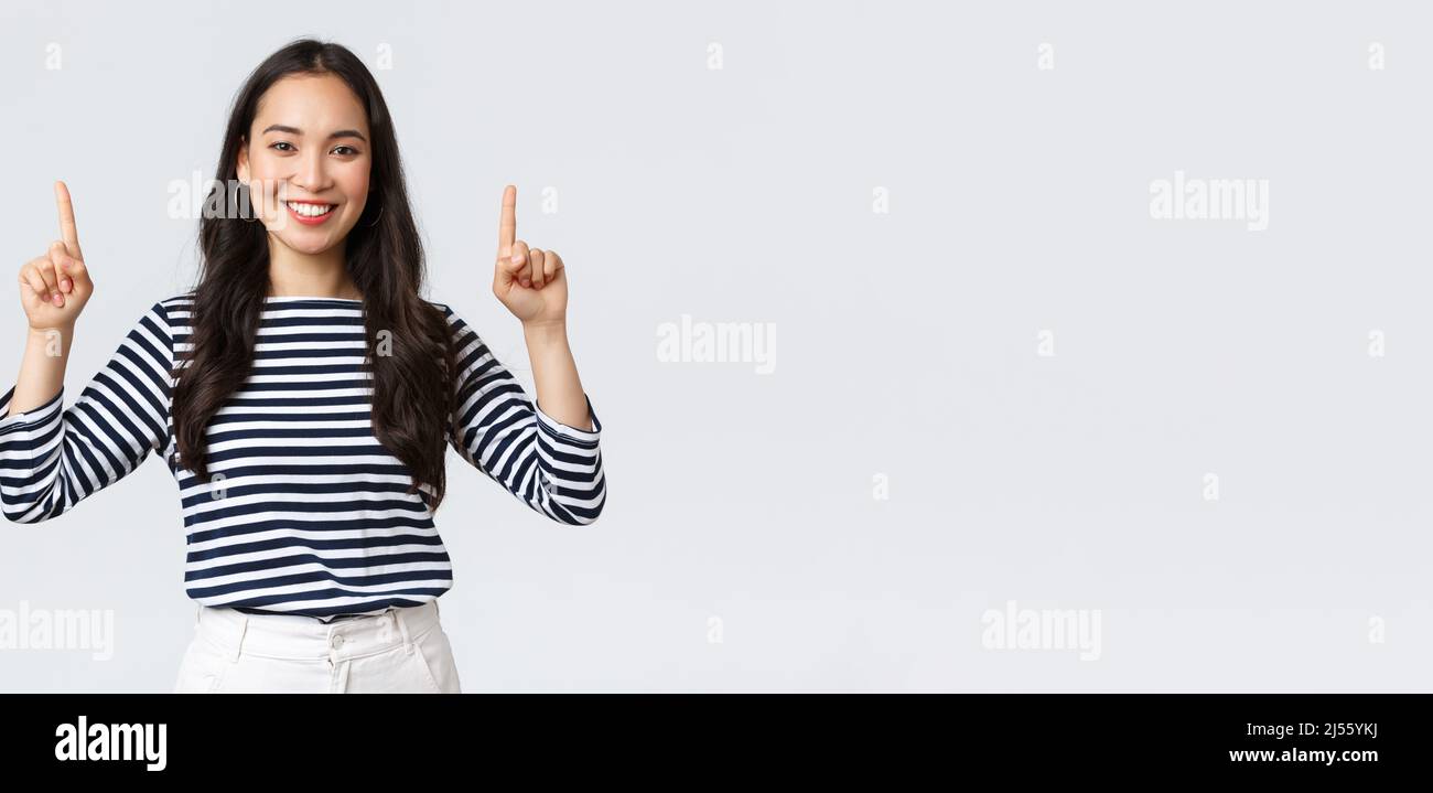 Lifestyle, beauty and fashion, people emotions concept. Cheerful good ...