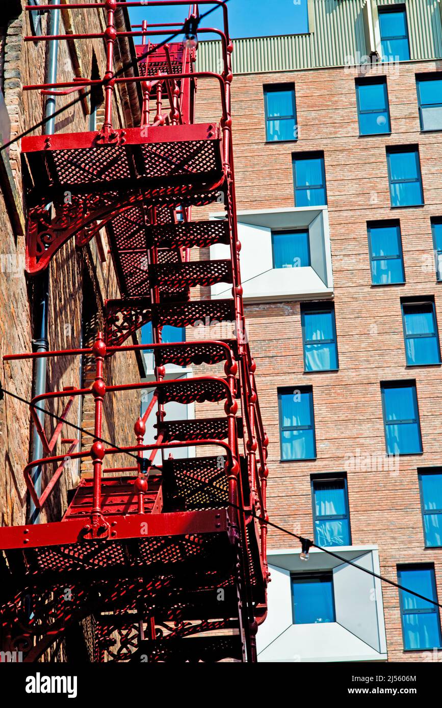 Fire Escape, Industrial Building, Manchester, England Stock Photo - Alamy