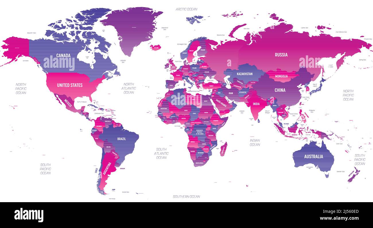 World map detailed political map with lables Stock Vector Image & Art ...