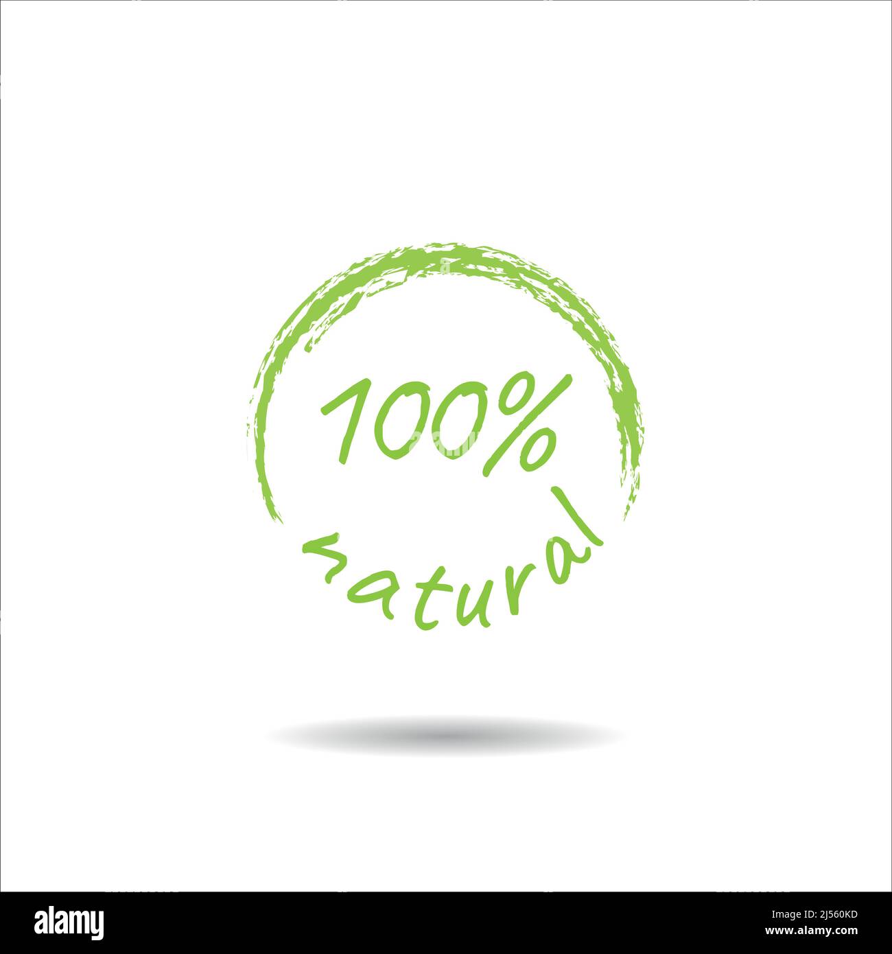 100 percent natural organic emblem illustration. Eco friendly product ...