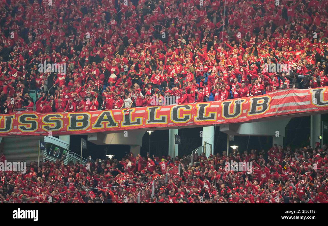 Red Bull Arena, Leipzig, Germany. 20th Apr, 2022. Fans celebrate ...