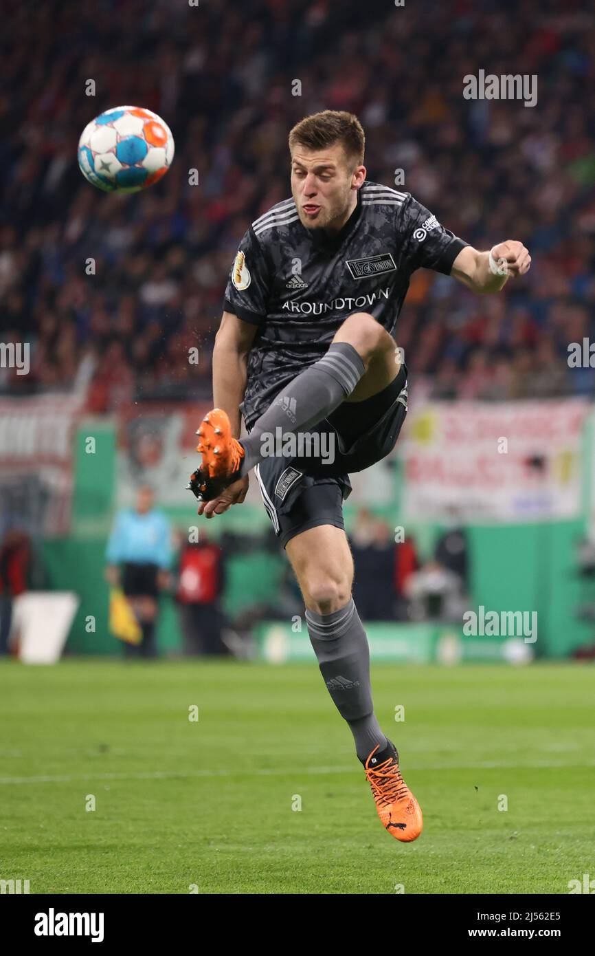 Leipzig, Germany. 20th Apr, 2022. Soccer: DFB Cup, RB Leipzig - 1. FC ...