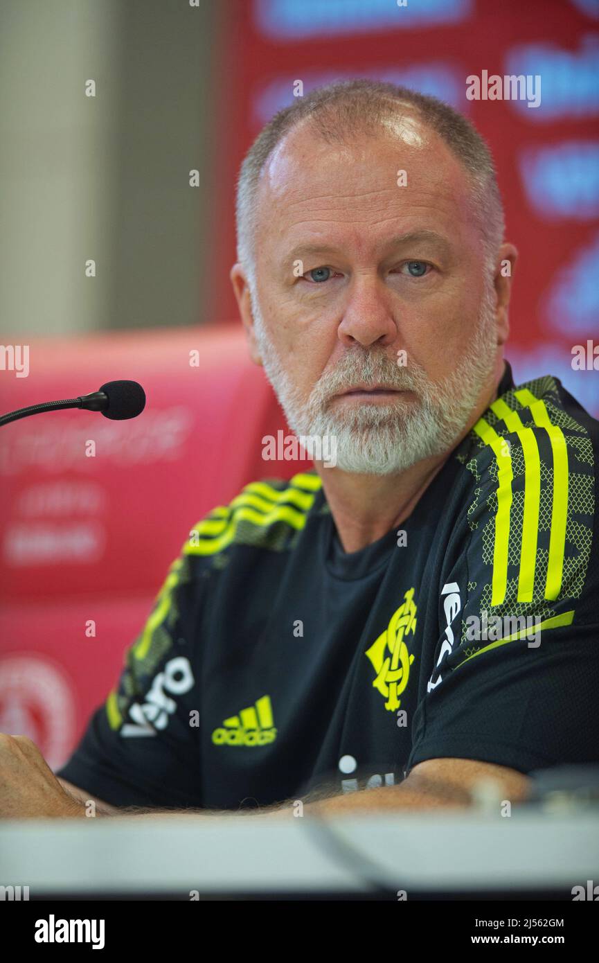 Porto Alegre, Brazil. 20th Apr, 2022. Brazilian Club Internacional announce new manager Mano ...